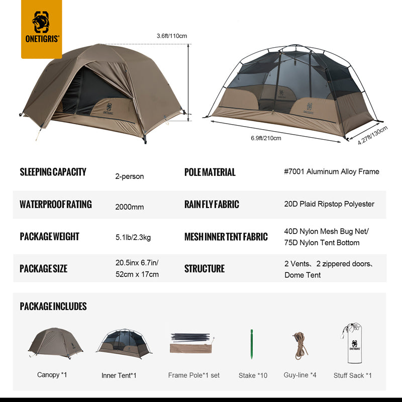 OneTigris COSMITTO Backpacking Tent | 3-Season double tent – OneTigris ...